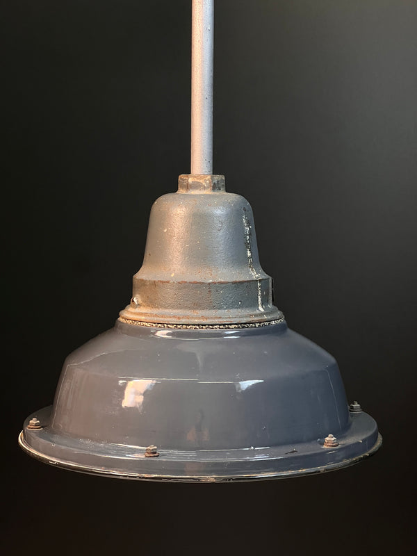 Antique Wheeler Vapolux Grey Porcelain Enamel Light Fixture Explosion ...