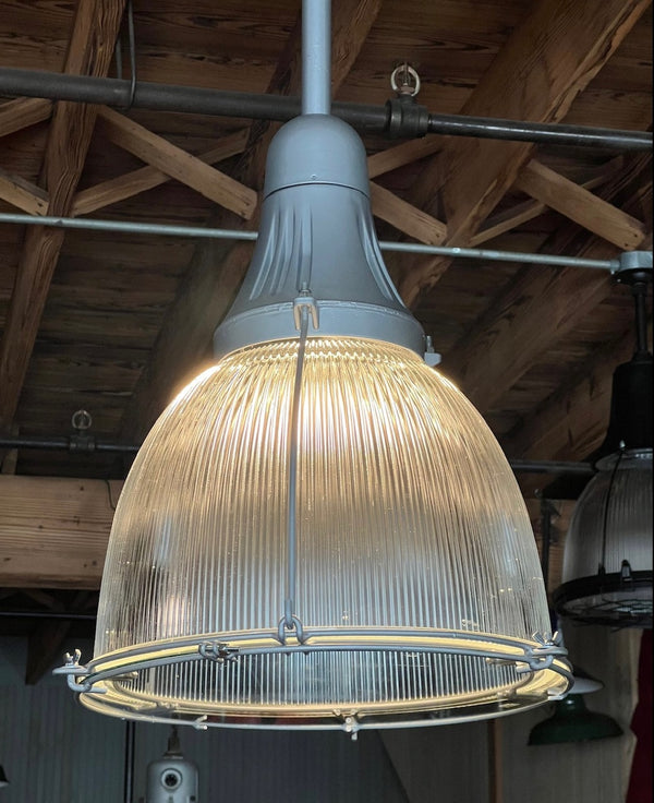Industrial Light Fixture Salvaged Holophane Glass 16"Diameter W/Bottom ...