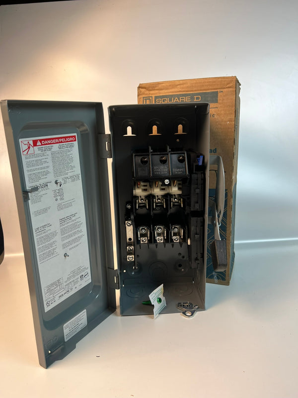 Square D D322N Safety Switch Fusible 60A 3P NEMA-1 240V , Single Throw ...