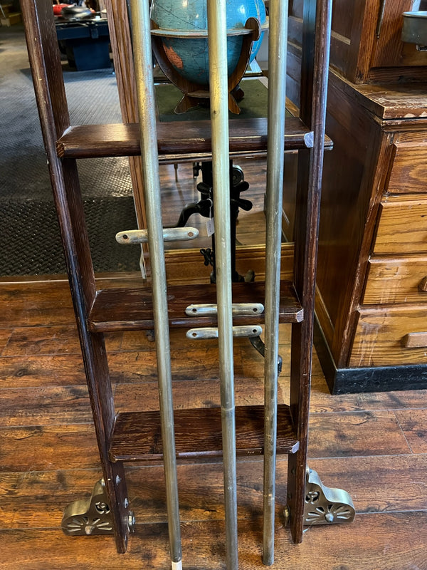 Antique Putnam Rolling Library Ladder w/18' rail 7217819910205 - Old ...