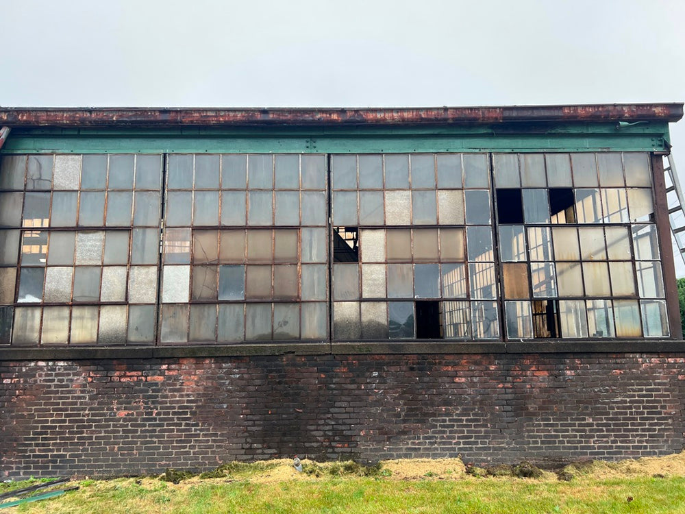 Antique Steel Factory Window W/Center Casement Window - Old School ...