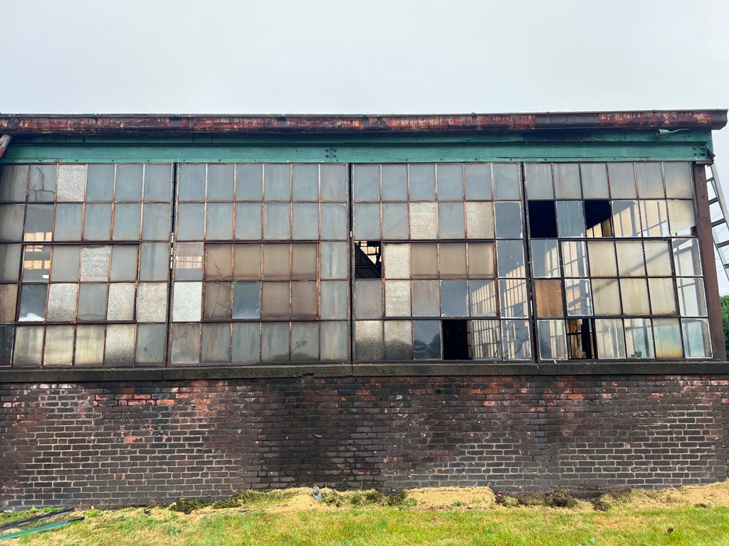 Antique Steel Factory Window W/Center Casement Window - Old School ...