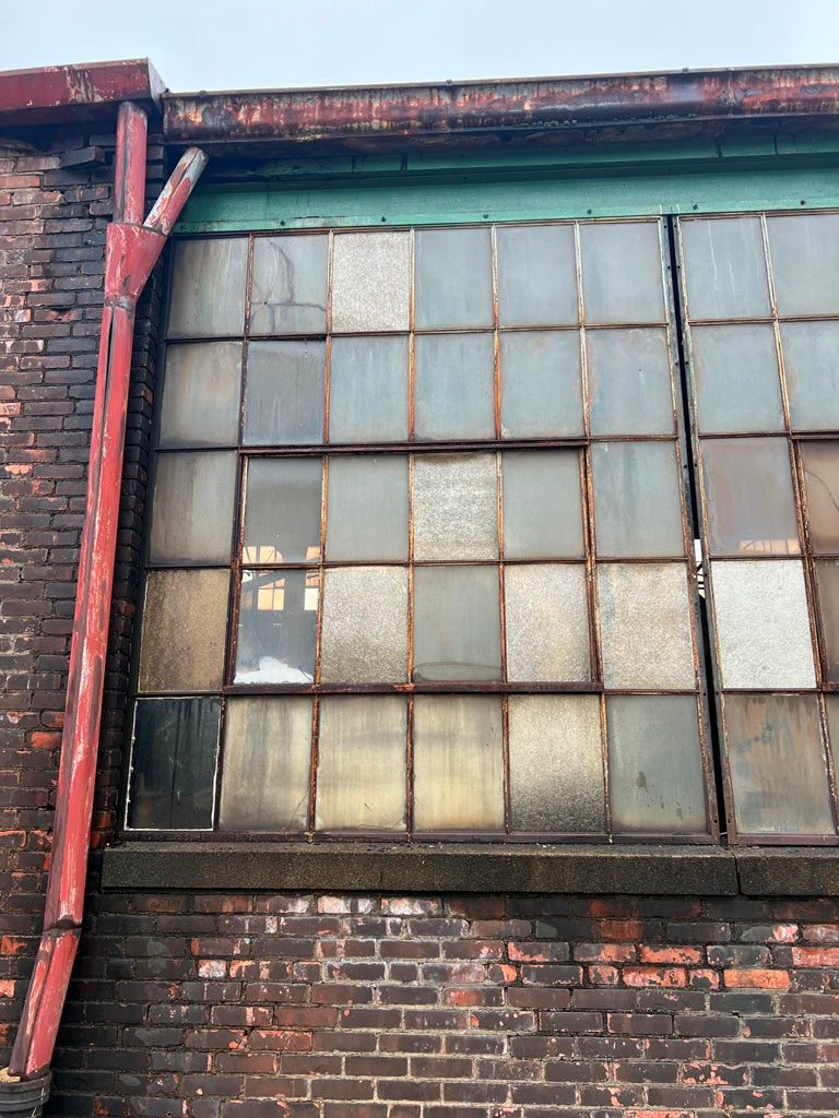 Antique Steel Factory Window W/Center Casement Window - Old School ...
