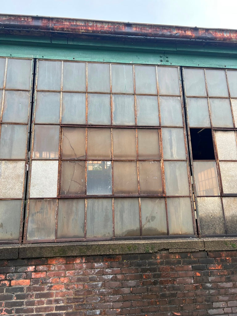 Antique Steel Factory Window W/Center Casement Window - Old School ...