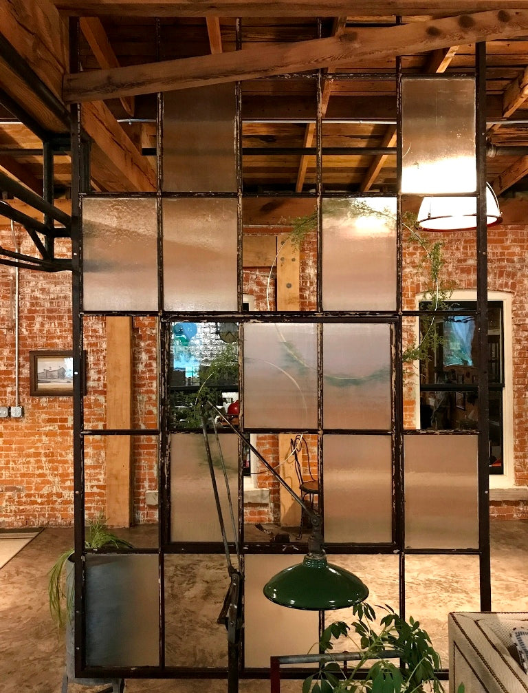 Antique Steel Factory Window W/Center Casement Window - Old School ...