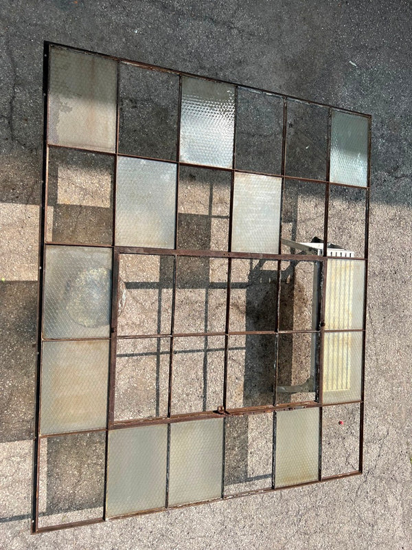 Antique Steel Factory Window W/Center Casement Window - Old School ...