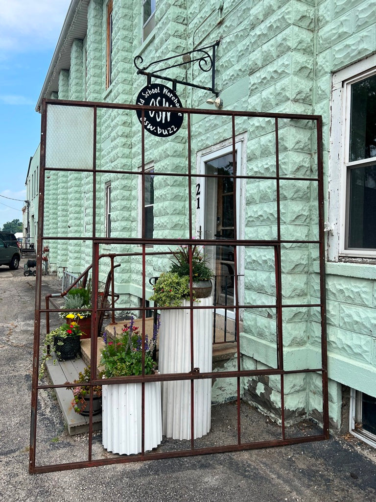 Antique Steel Factory Window W/Center Casement Window - Old School ...