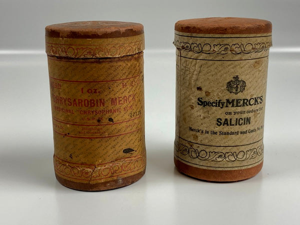 2- 1890's Merck Cardboard Medicine Containers Bottles Jars Paper - Old ...