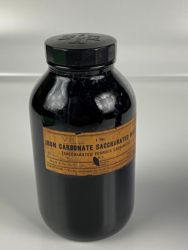 Antique Merck Amber Glass Pharmacy Drug Bottle/Jar Wax Sealed - Old ...