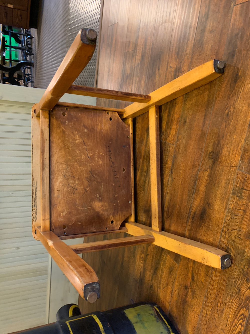 Antique Maple Child's School Desk And Chair -through pinned joints ...