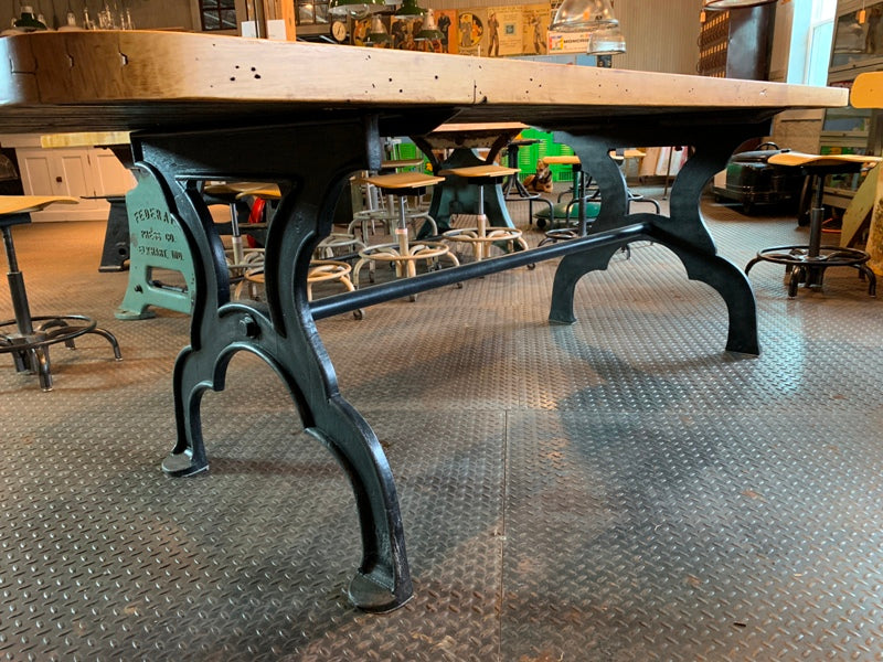 Industrial Cast Iron Leg Table W/8 Stools Re-purposed 1512471822397 ...