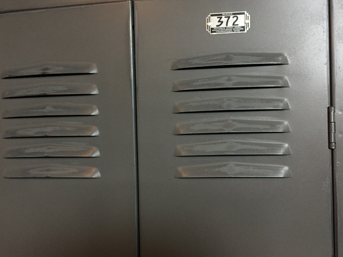 Vintage Gym Lockers Re purposed Entertainment Center Industrial Steel ...