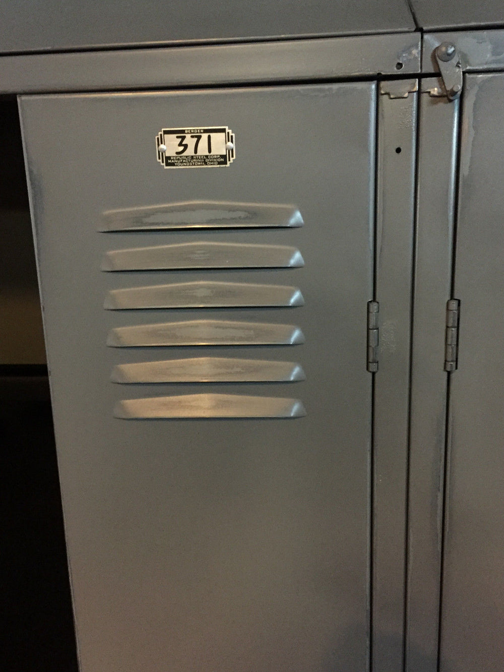 Vintage Gym Lockers Re purposed Entertainment Center Industrial Steel ...