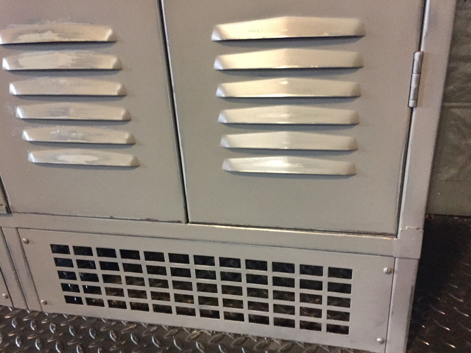 Vintage Gym Lockers Re purposed Entertainment Center Industrial Steel ...
