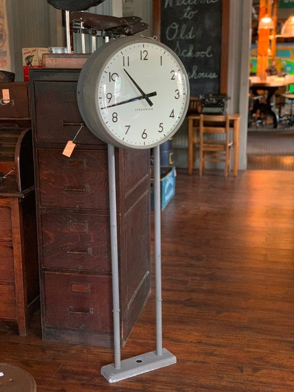17" 1950 Stromberg Clock Double Face Wall/Ceiling/Floor School ...
