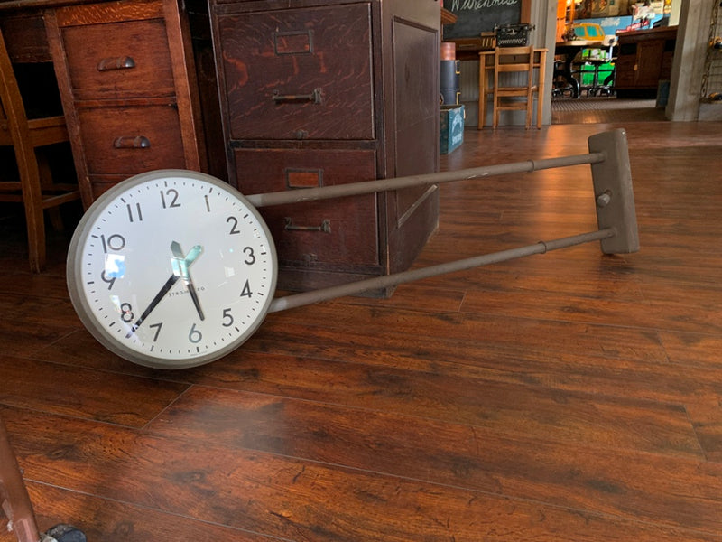 15" 1950 Stromberg Clock Double Face Wall/Ceiling/Floor School ...