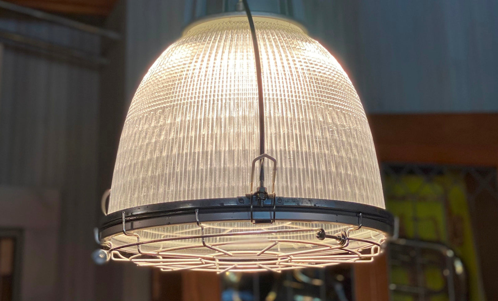 Holophane Light Fixture~ Industrial Glass Large 16" Diameter ...